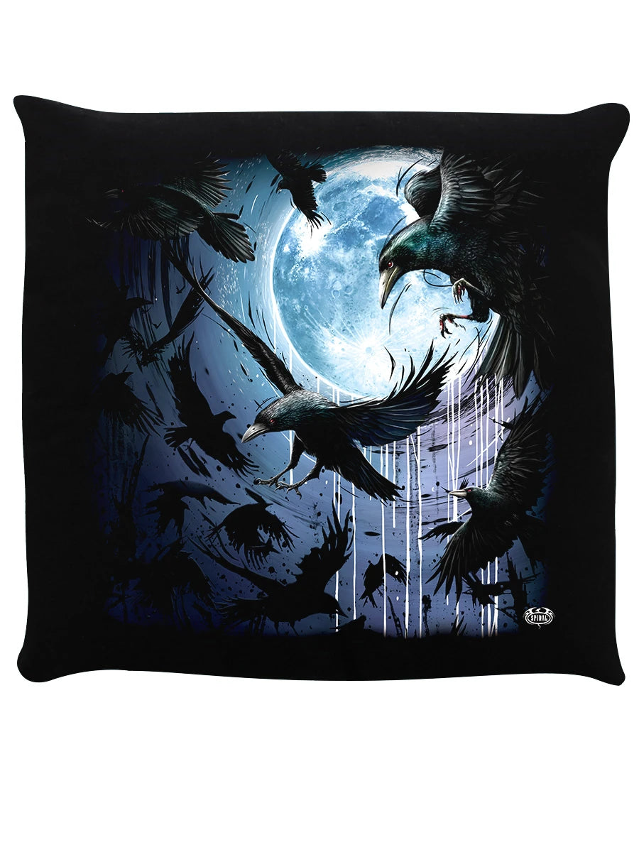 Spiral Crow Moon Black Cushion – Wicked Things